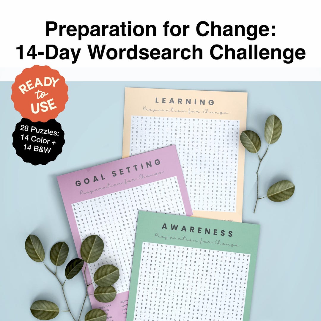 Preparation for Change - 14 Word Search Puzzles | Printable | Classroom ...