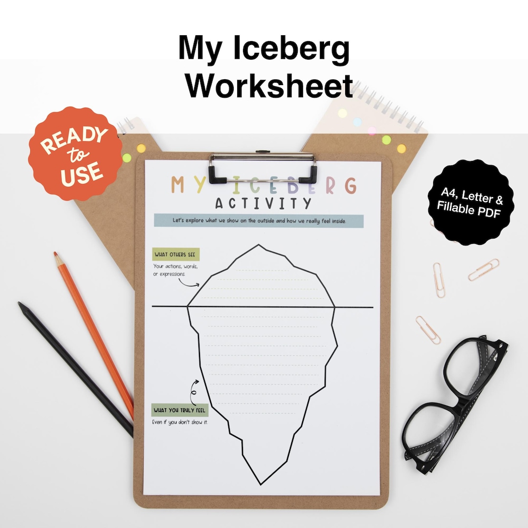 My Iceberg Worksheet: Self-awareness & Emotional Reflection (printable ...