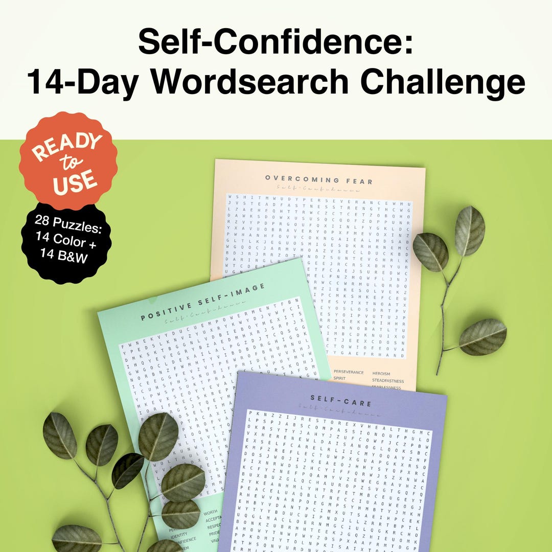 Self-confidence - 14 Word Search Puzzles | Printable | Classroom and ...