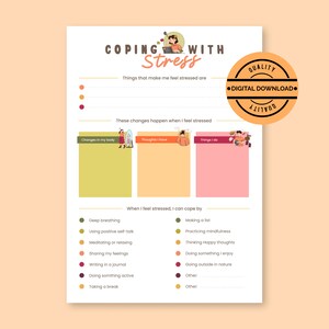 Coping With Stress Journal: Fillable, Instant Download & Printable ...