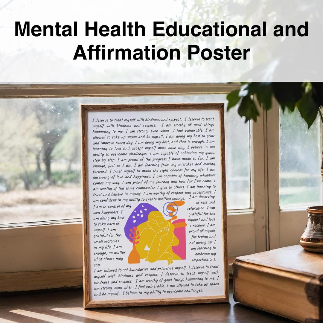 Positive Affirmation Poster: Instant Download & Printable Handout - CBT ...
