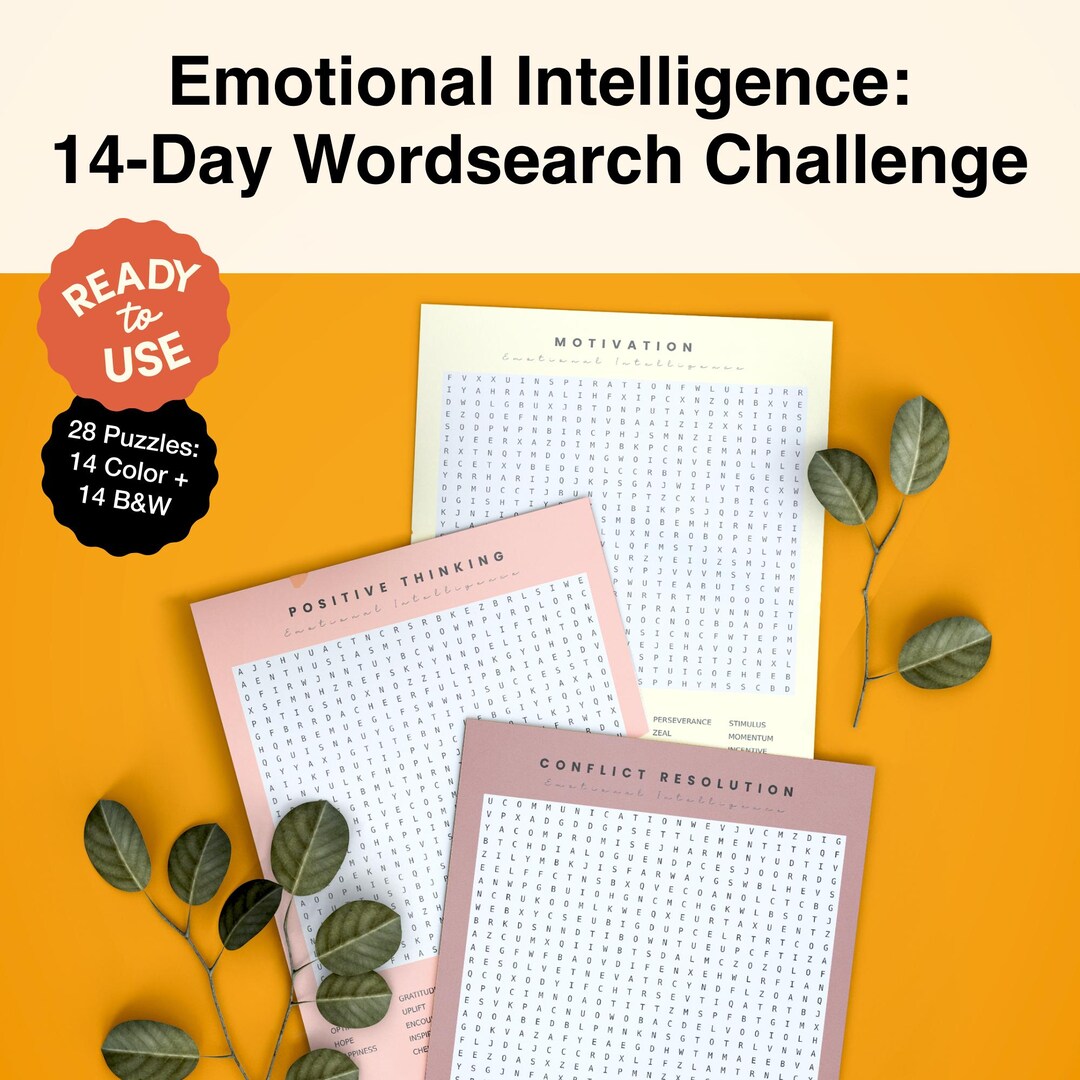 Emotional Intelligence 14 Word Search Puzzles Printable Classroom and ...