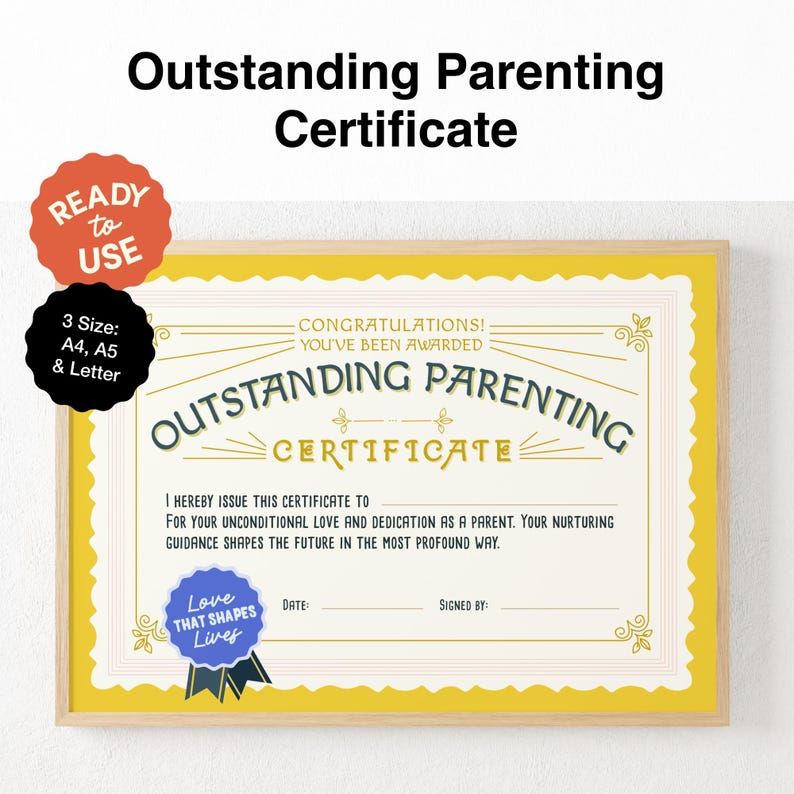 Certificate of Achievement for Outstanding Parenting Parenting ...