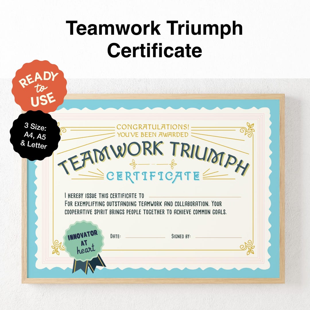 Certificate of Achievement for Teamwork Collaboration Certificate ...