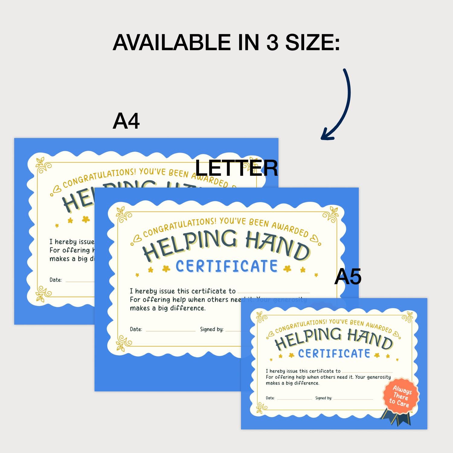 Helping Hand Certificate of Achievement | Generosity Award | Classroom ...