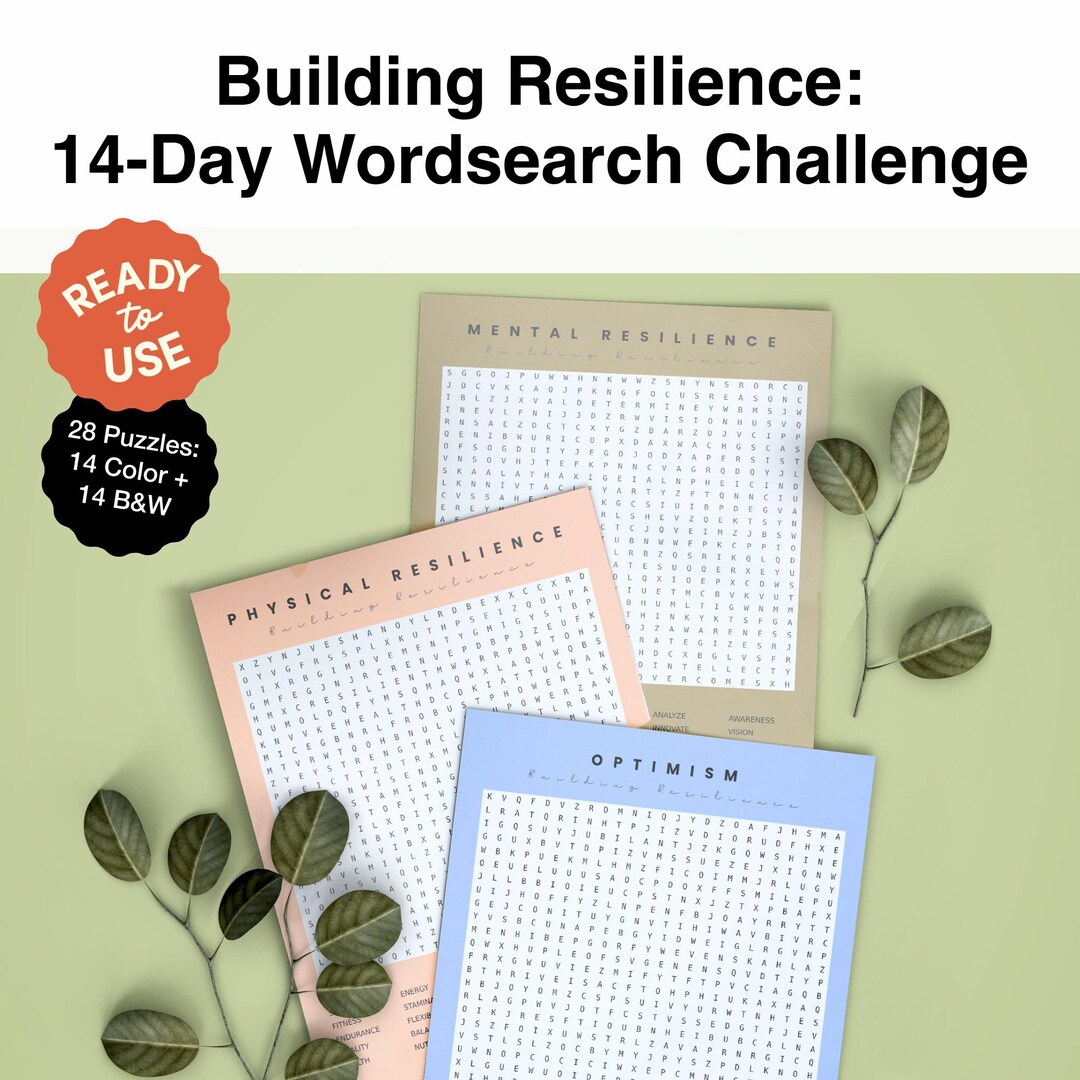 Building Resilience - 14 Word Search Puzzles | Printable | Classroom ...