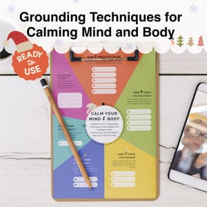 Grounding Techniques Worksheet CBT Therapy Printable for Stress Relief ...