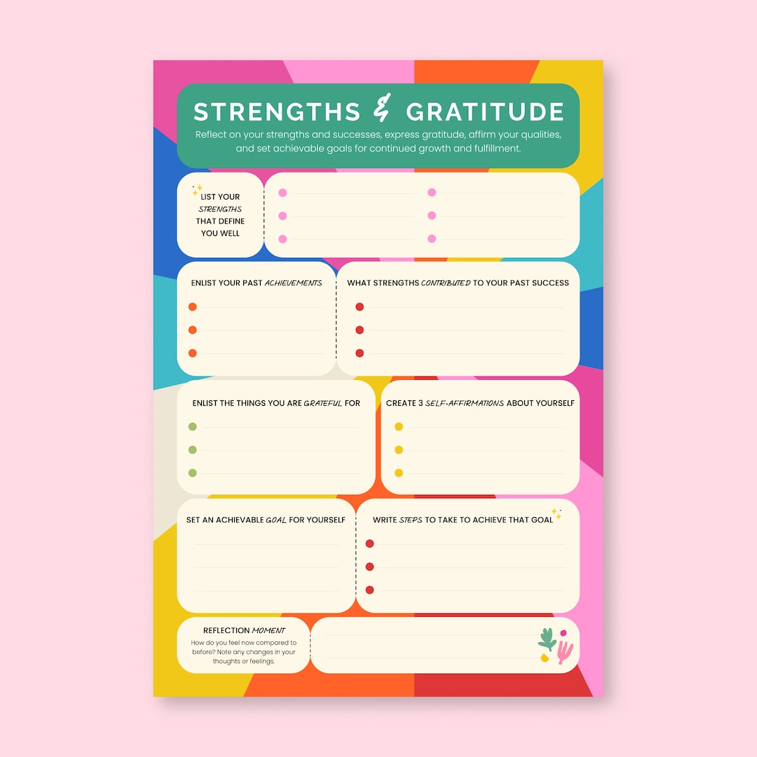 Strength and Gratitude Journal: Instant Download and Printable ...