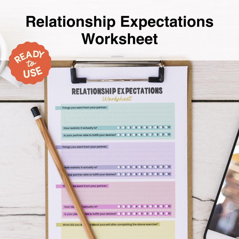 Relationship Expectations Worksheet | Fillable and Printable Workbook ...
