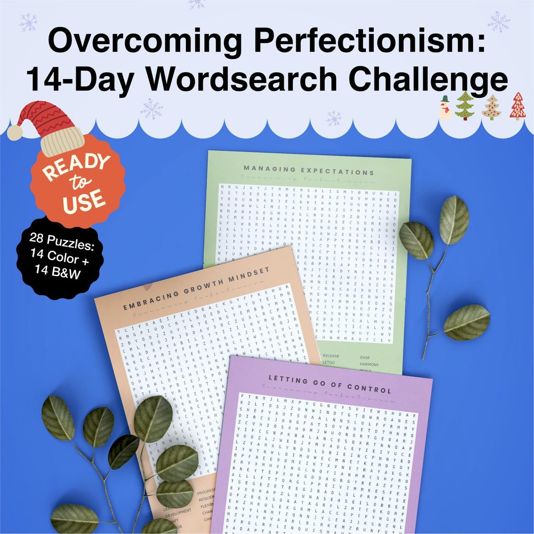 Overcoming Perfectionism 14 Word Search Puzzles Printable Classroom and ...