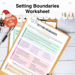Setting Boundaries Worksheet: Fillable, Instant Download & Printable ...