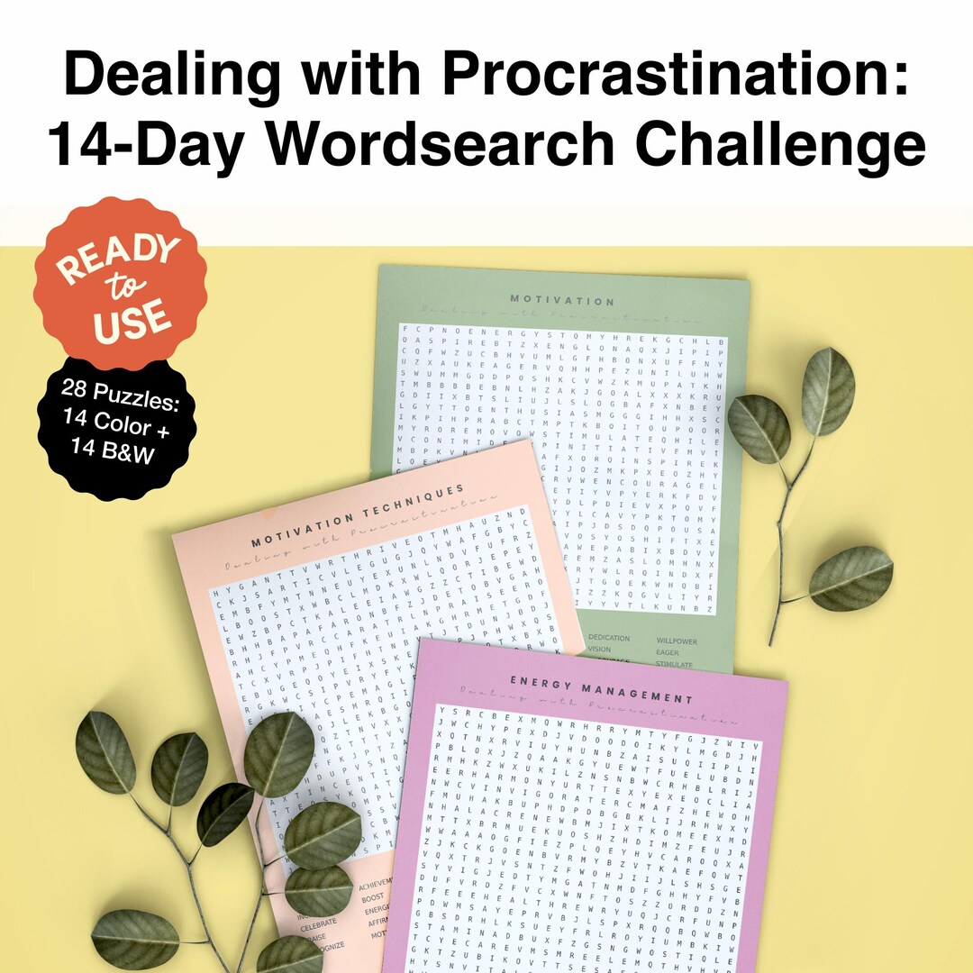 Dealing With Procrastination - 14 Word Games | Printable | Classroom ...