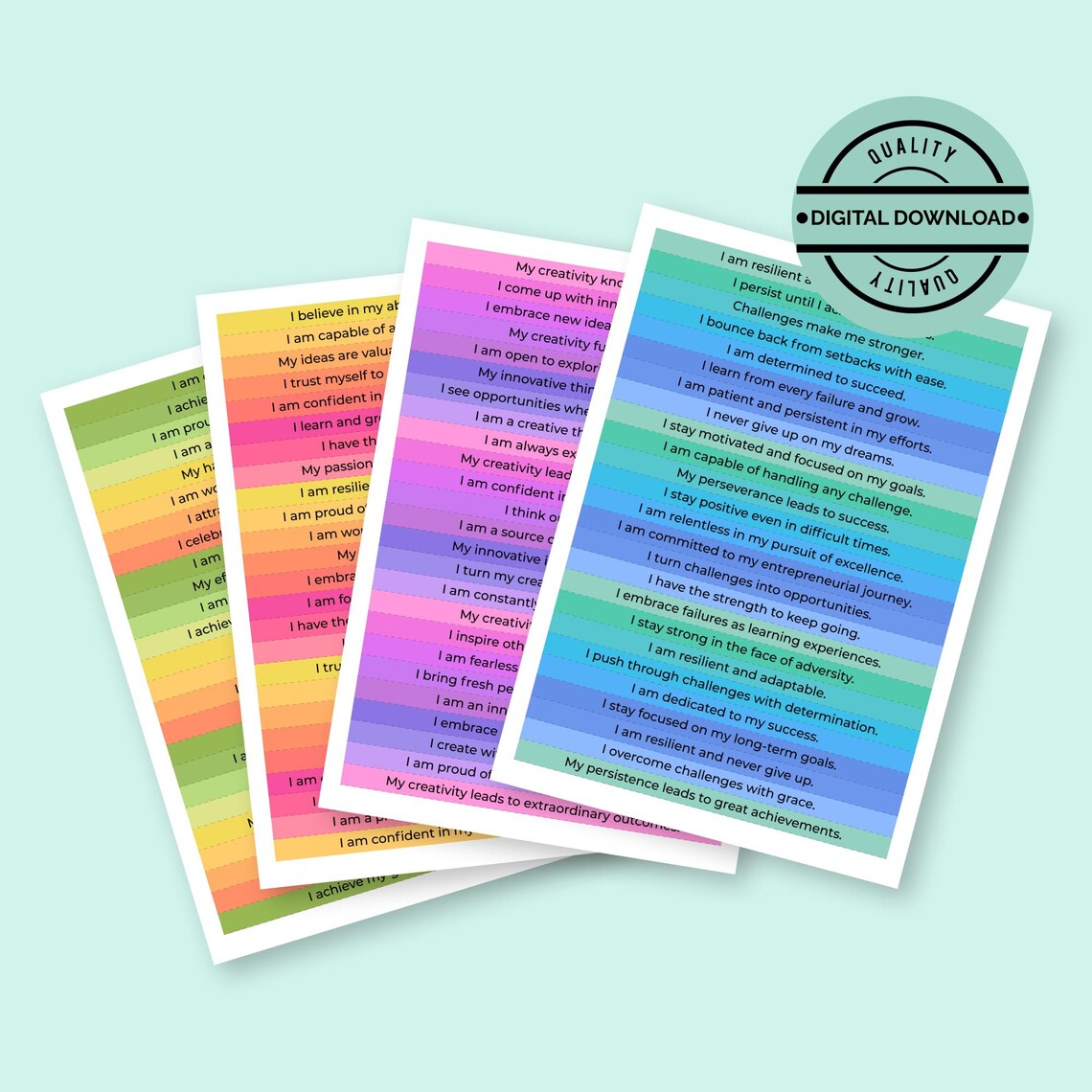 100 Affirmations for Teenpreneurs | Printable | Positive Psychology ...