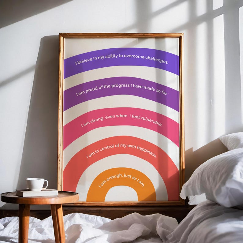 Self-esteem Affirmations Poster: Instant Download & Printable Handout ...