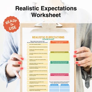 Realistic Expectations Worksheet: Fillable CBT Therapy Tool (printable ...
