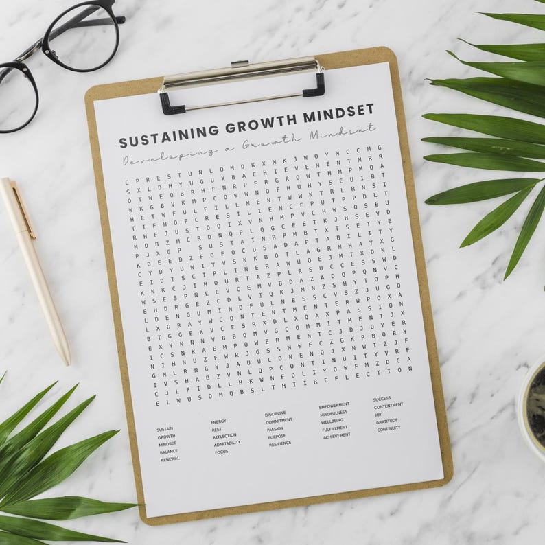 Growth Mindset Word Search Puzzles: Classroom & Therapy (PDF) - Etsy