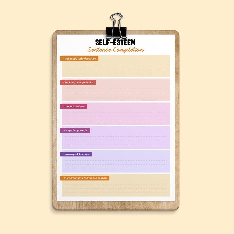 Self-esteem Practice Worksheet | Boost Self-esteem With CBT Therapy for ...