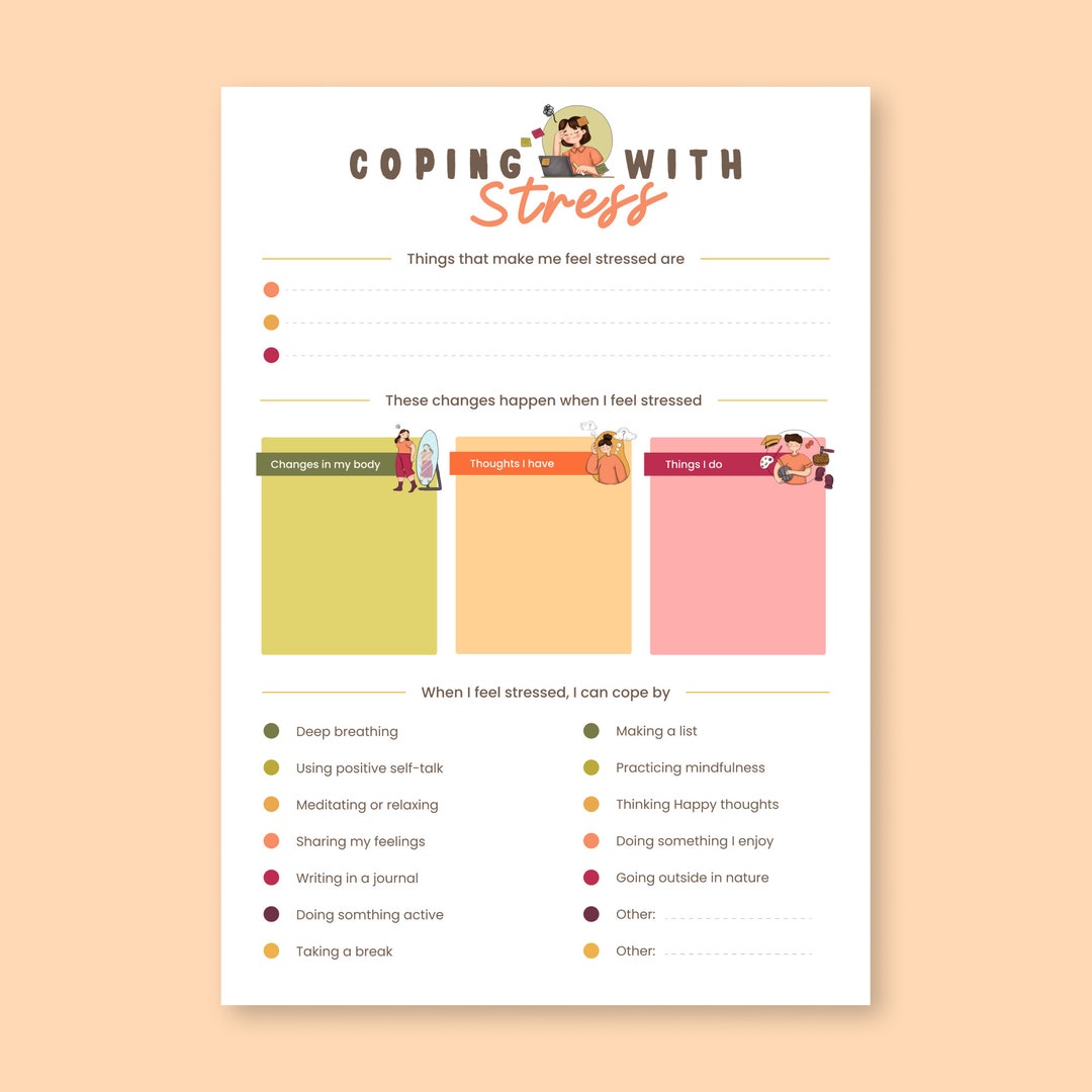 Coping With Stress Journal: Fillable, Instant Download & Printable ...