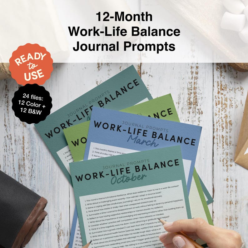 365 Journal Prompts for Work-life Balance | 12 Months of Guided ...