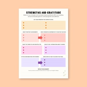 Gratitude and Strength Journal | Interactive Printable Worksheet | CBT ...