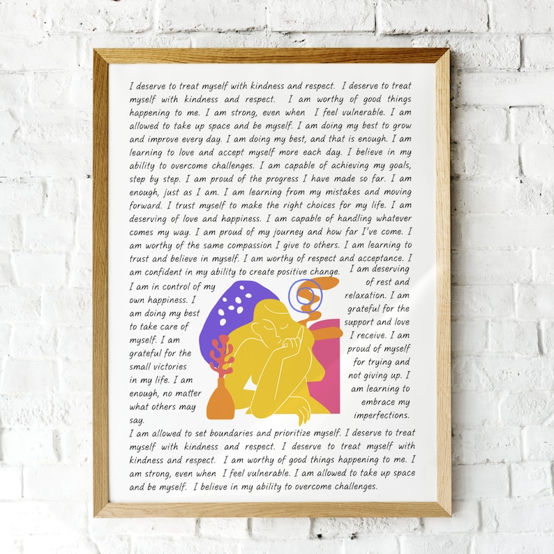 Mental Health Educational and Affirmation Poster: Instant Download ...