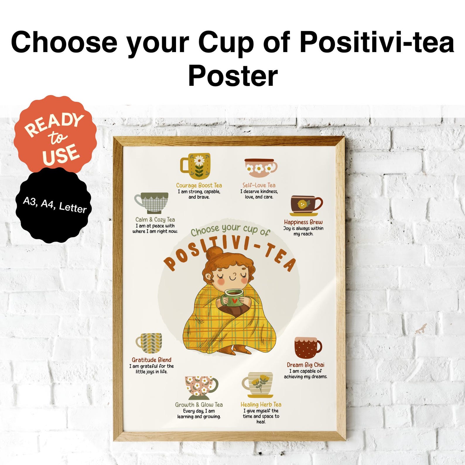 Choose Your Cup of Positivi-tea Poster | Therapy & Classroom Decor ...
