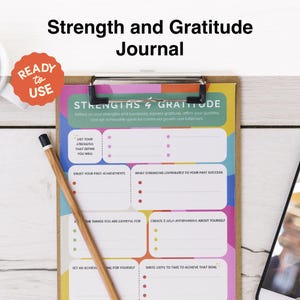 Strength and Gratitude Journal | Printable | Positive Psychology ...