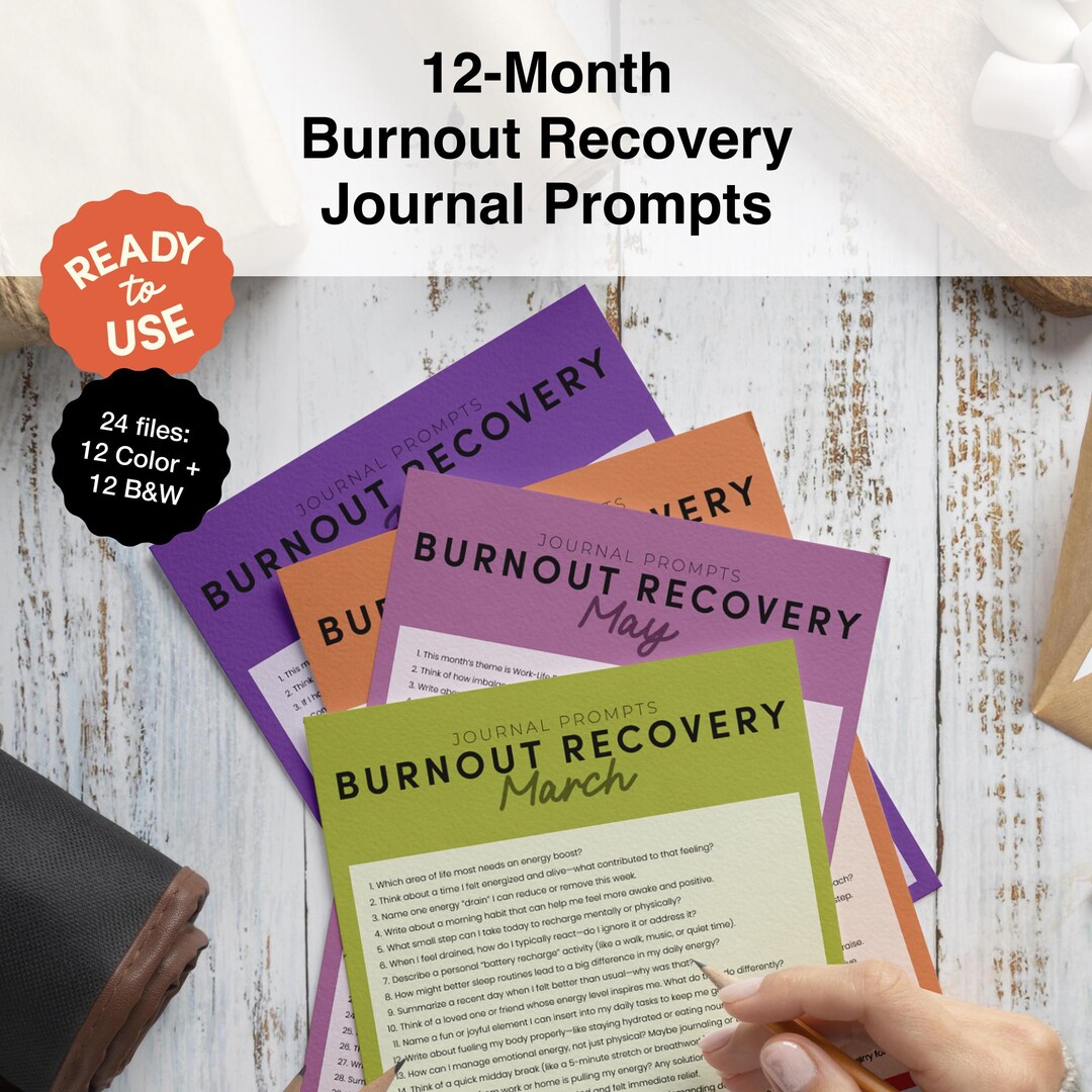 365 Journal Prompts for Burnout Recovery | 12 Months of Guided ...
