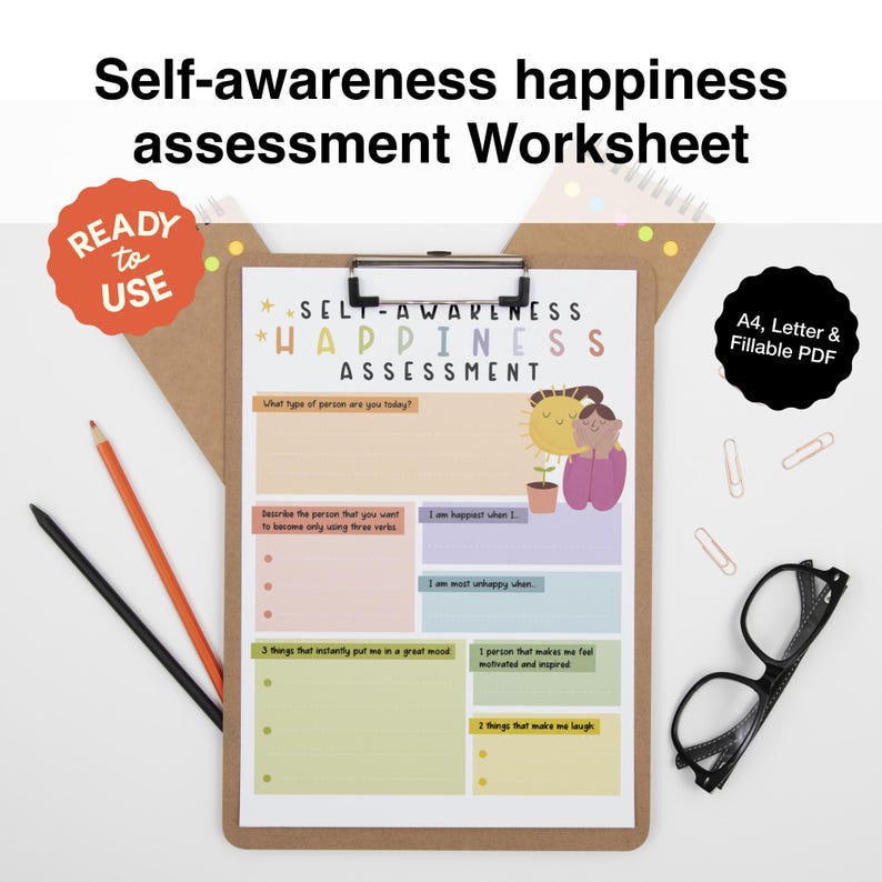 Self-awareness Worksheet: Emotional Insight Journal, CBT Therapy Tool ...
