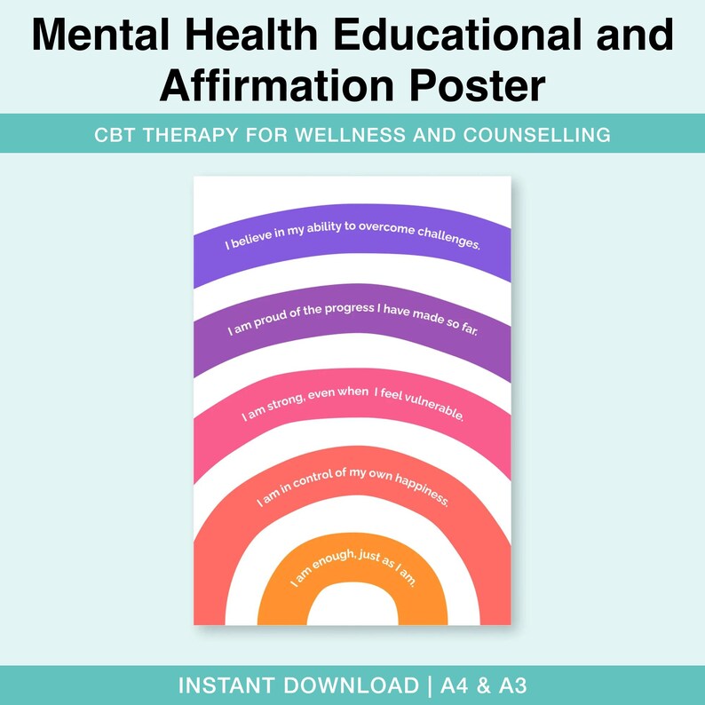 Self-esteem Affirmations Poster: Instant Download & Printable Handout ...