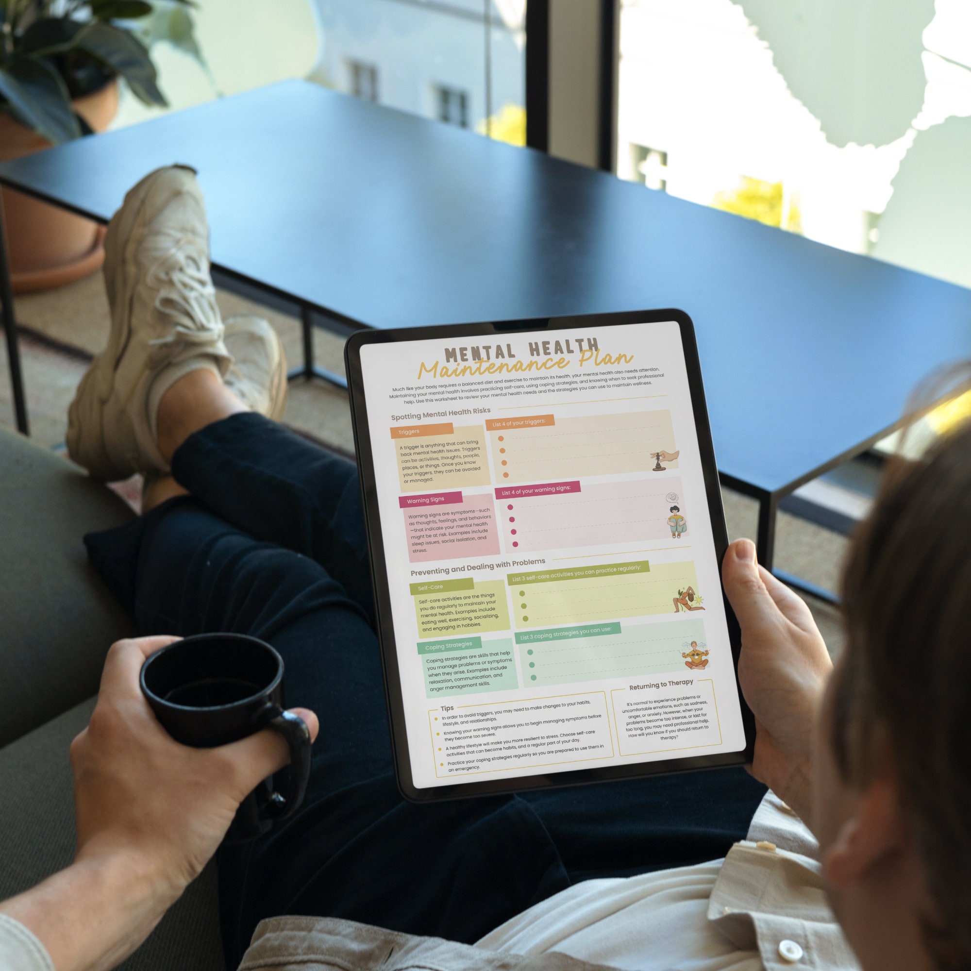 Mental Health Maintenance Plan Worksheet: CBT Therapy (printable ...