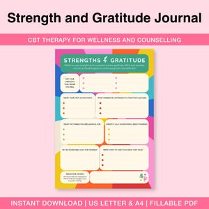 Strength and Gratitude Journal | Printable | Positive Psychology ...