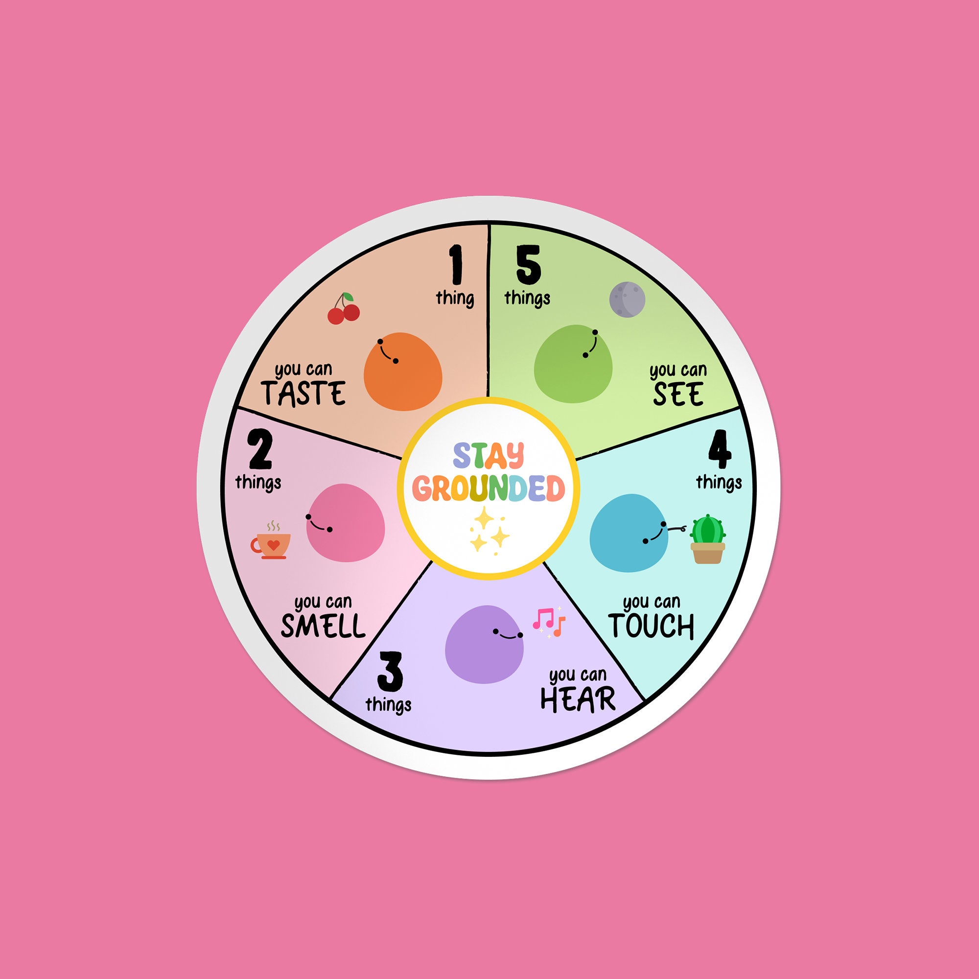 Colorful Ejoycational Sticker Grounding Technique for Stress - Etsy Canada