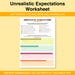 Unrealistic Expectations Worksheet | Printable Mental Health Activity ...