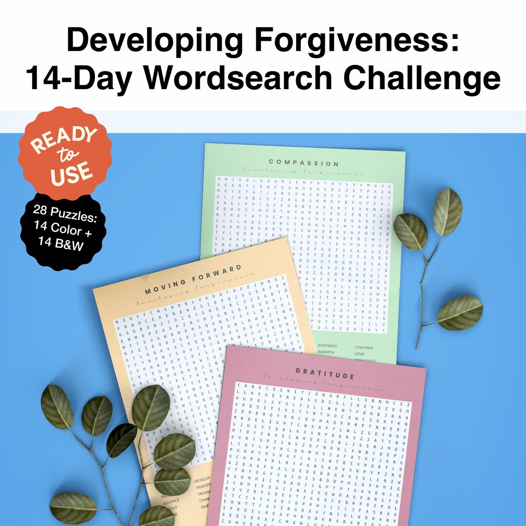 Developing Forgiveness - 14 Word Search Puzzles | Printable | Classroom ...