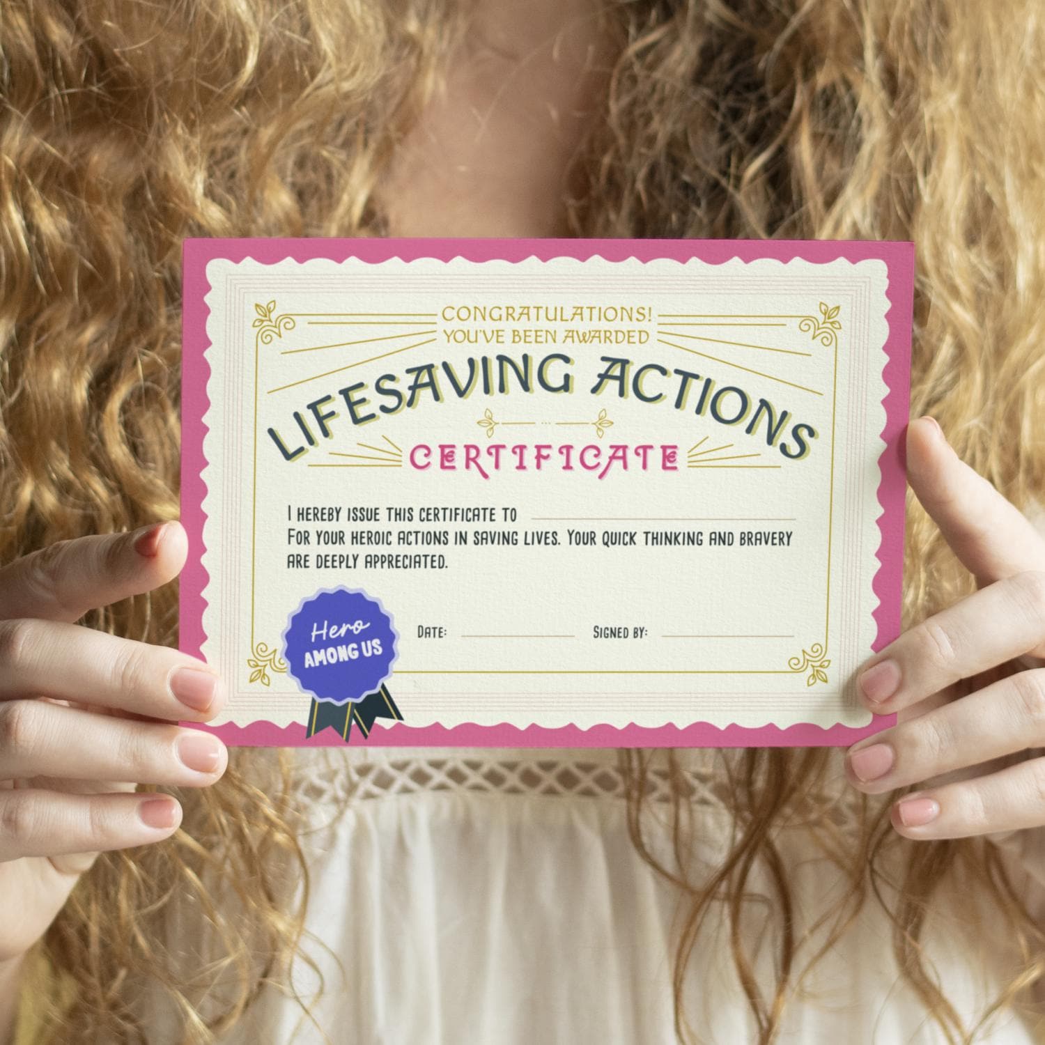 Certificate of Achievement for Lifesaving Actions | Award for ...