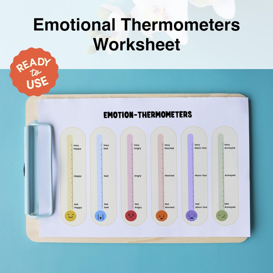 Emotional Thermometers Worksheet: Fillable, Instant Download ...
