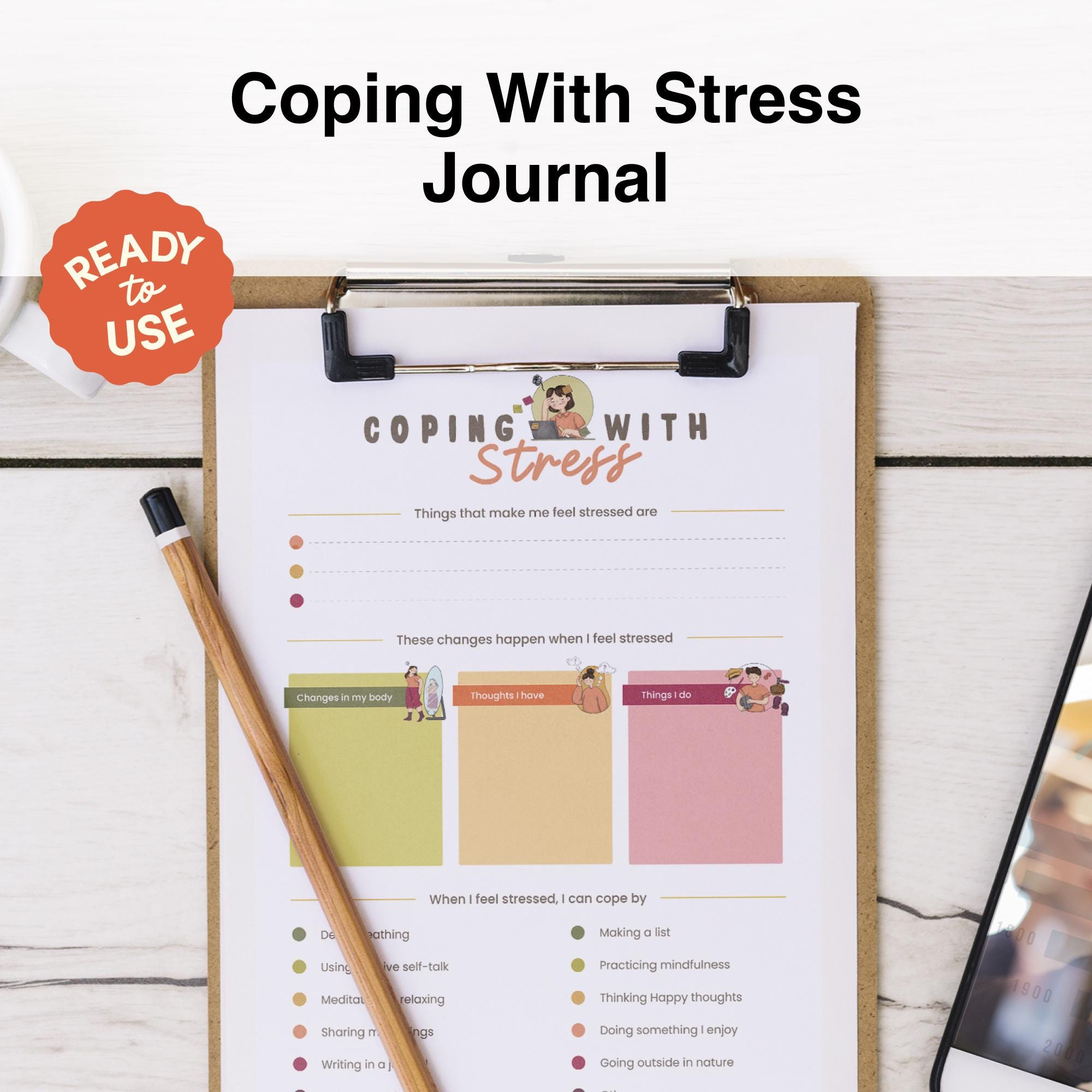Coping With Stress Journal | CBT Therapy for Wellness and School ...
