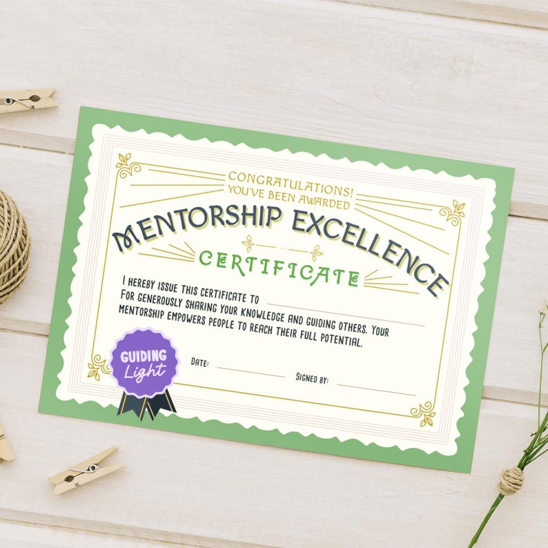 Certificate of Achievement for Mentorship Excellence Certificate of ...