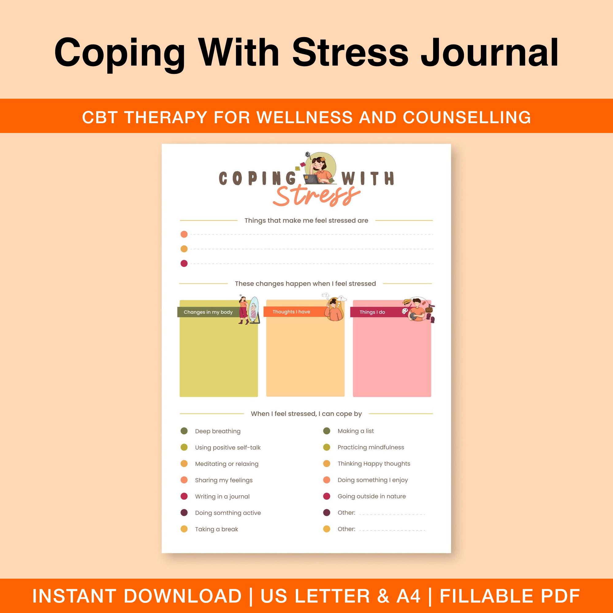 Coping With Stress Journal | CBT Therapy for Wellness and School ...