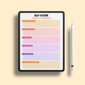 Self-esteem Practice Worksheet: Fillable, Instant Download & Printable ...