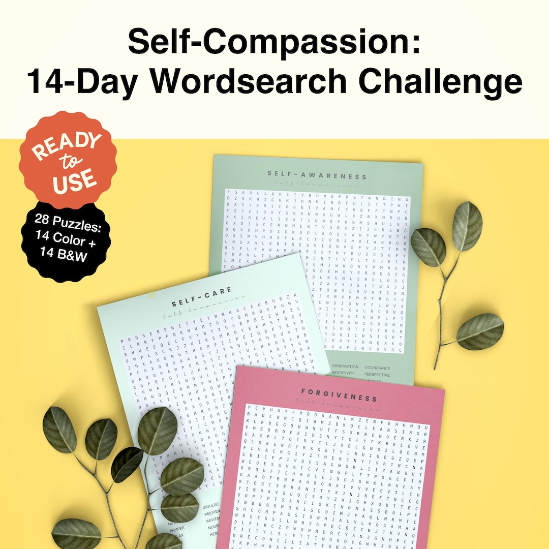 Self-compassion - 14 Word Search Puzzles | Printable | Classroom and ...