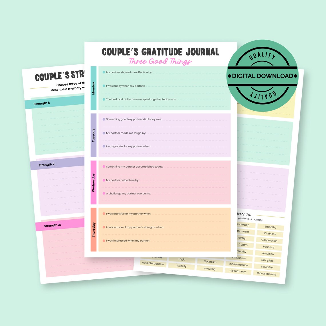 Couple's Gratitude Journal: Fillable, Instant Download & Printable ...