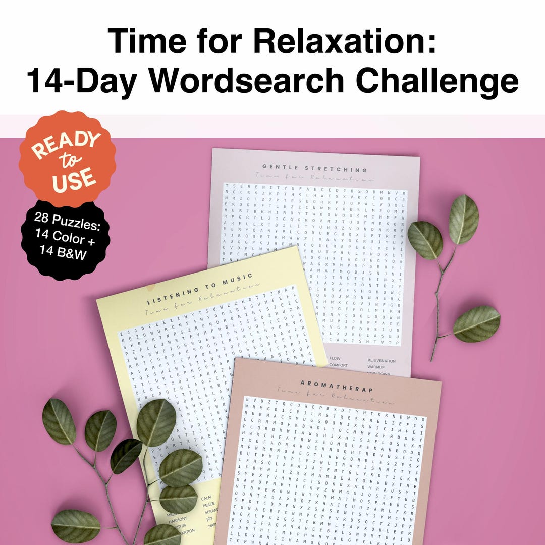 Time for Relaxation - 14 Word Search Puzzles | Printable | Classroom ...