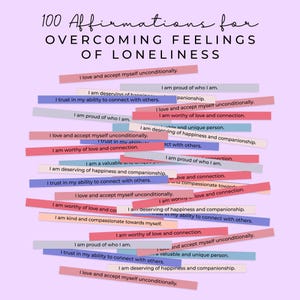 100 Affirmations for Overcoming Loneliness: Therapy & Classroom ...