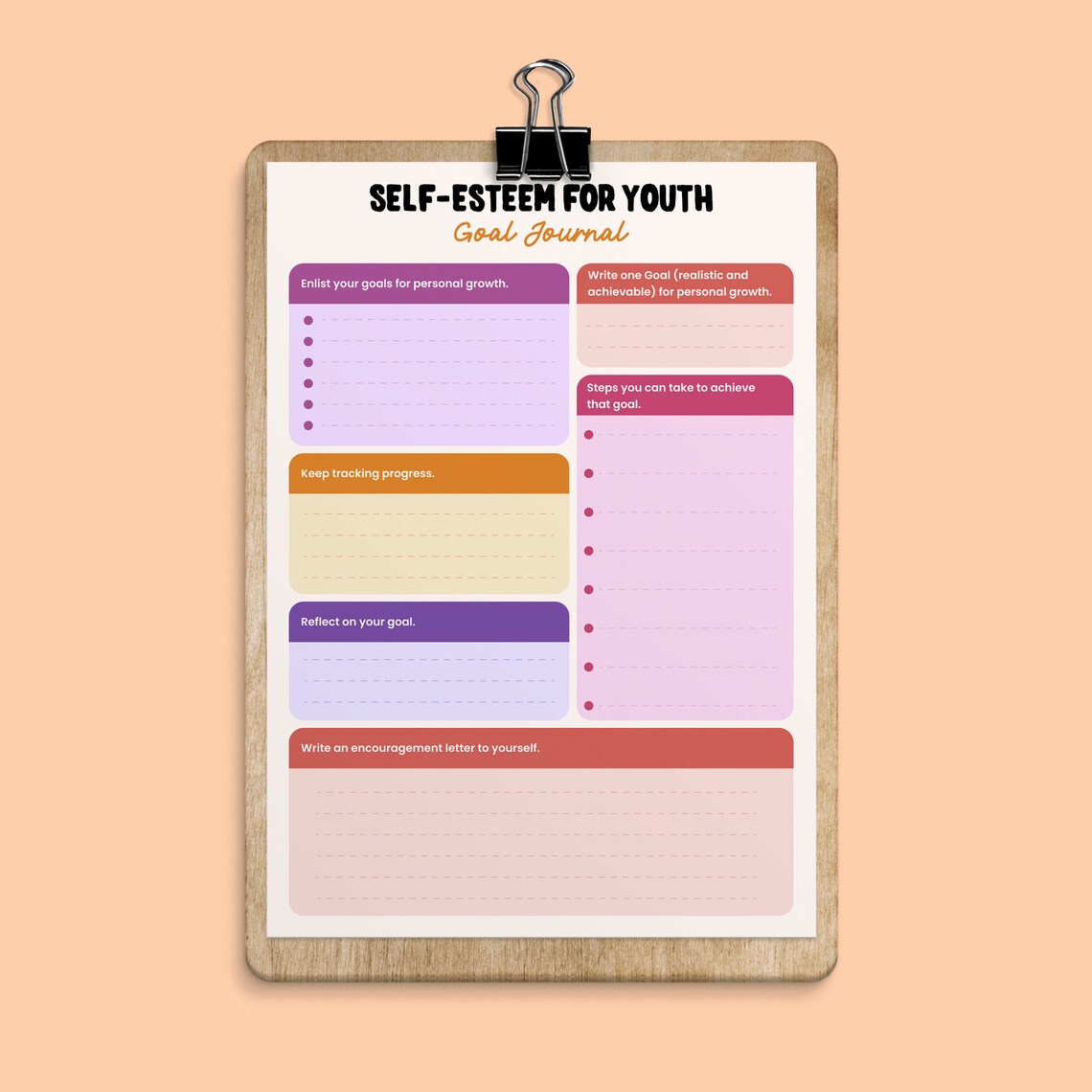 Self-esteem for Youth Worksheet | Fillable & Printable Counseling ...