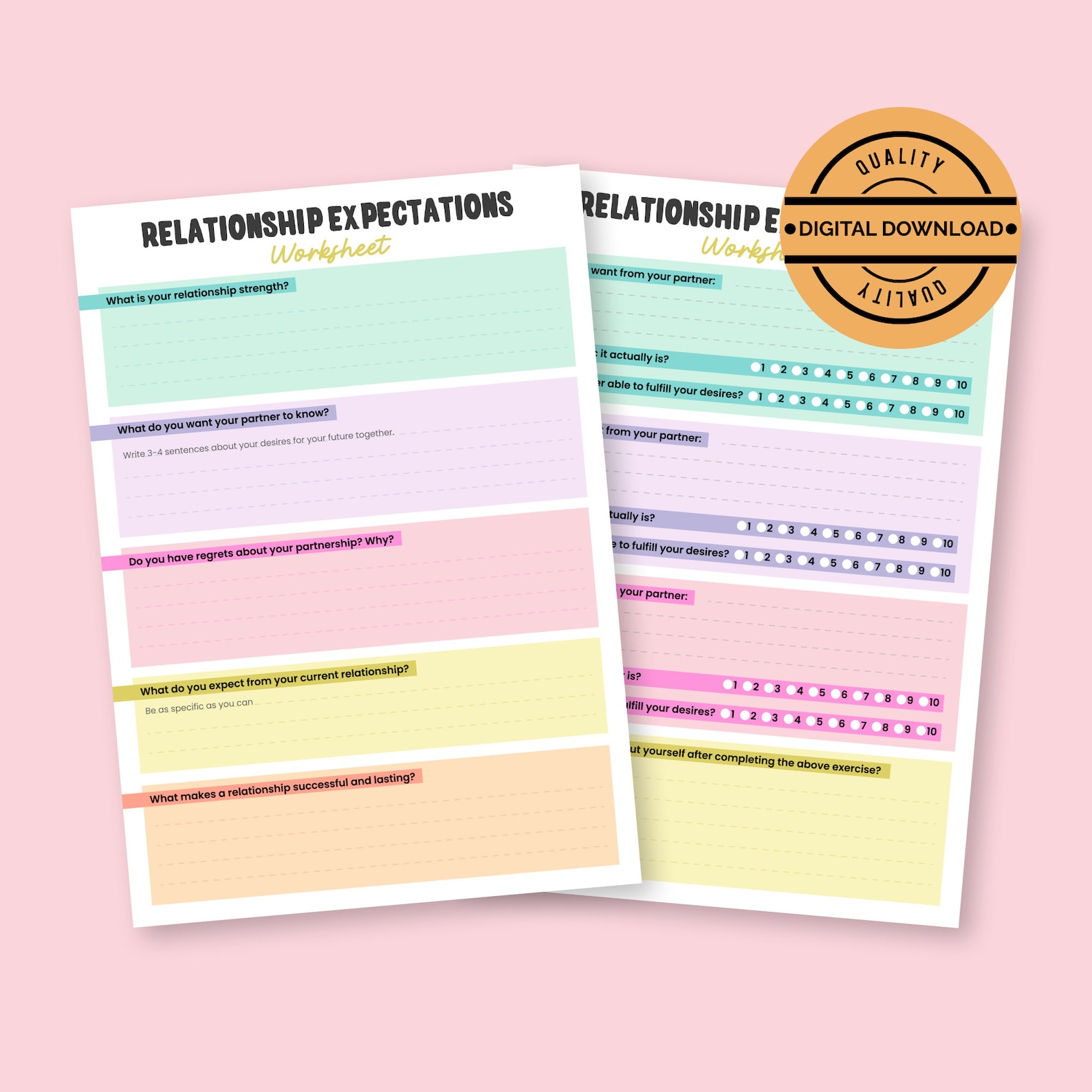 Relationship Expectations Worksheet | Fillable and Printable Workbook ...