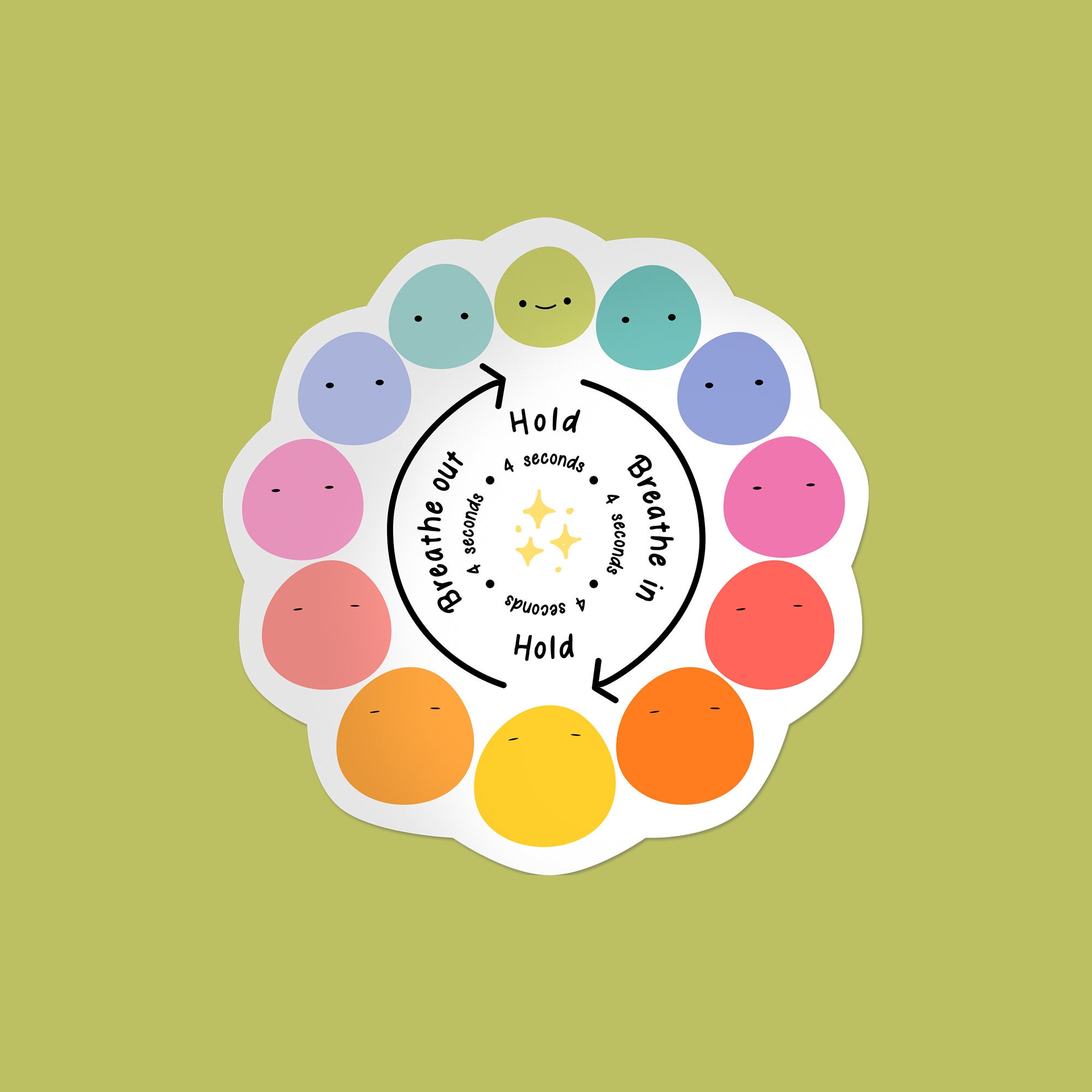 Colorful Ejoycational Sticker Breathing Technique for Stress Relief ...