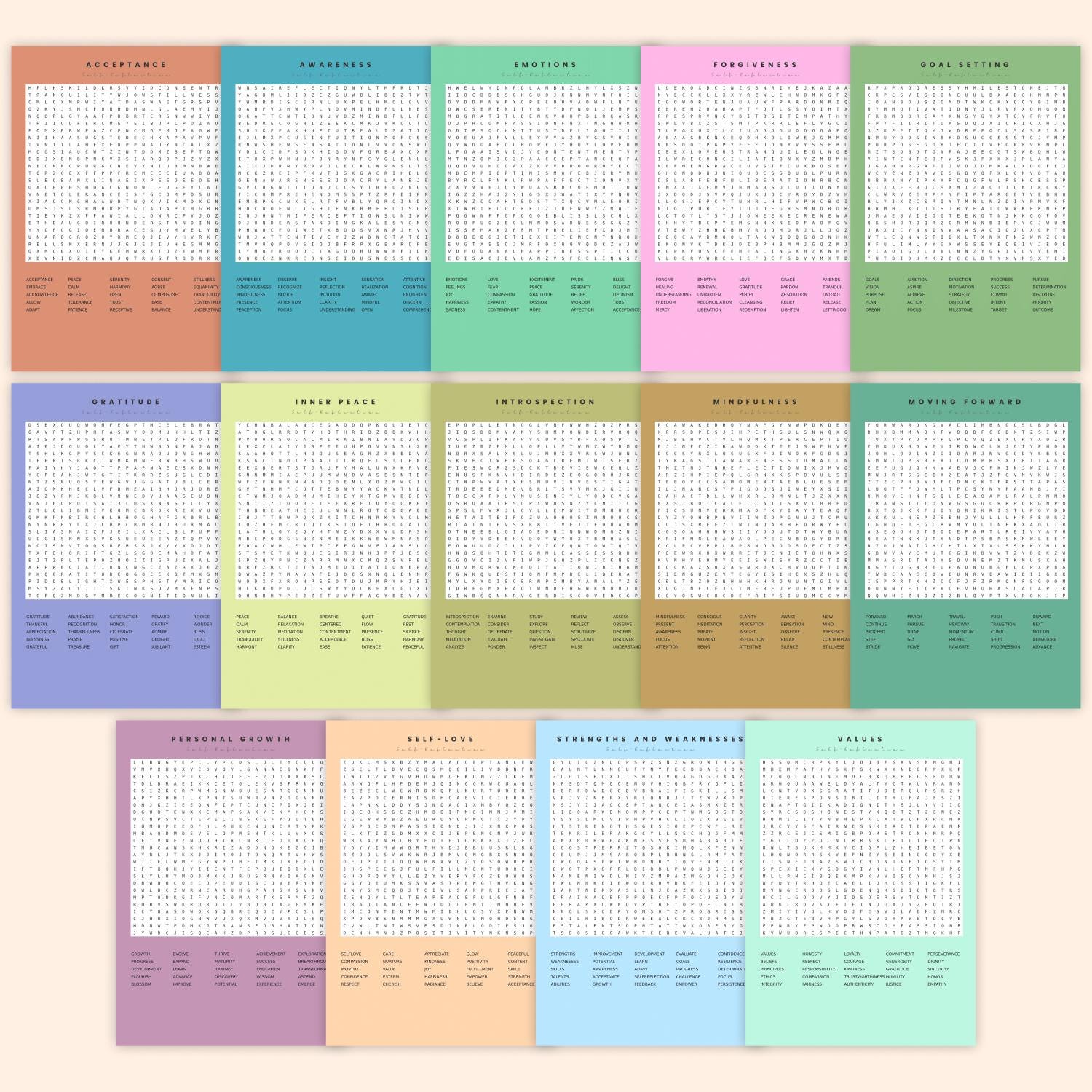 14 Word Search Puzzles for Self-reflection | Printable | Classroom and ...