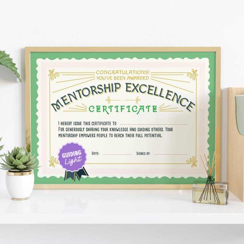 Certificate of Achievement for Mentorship Excellence Certificate of ...
